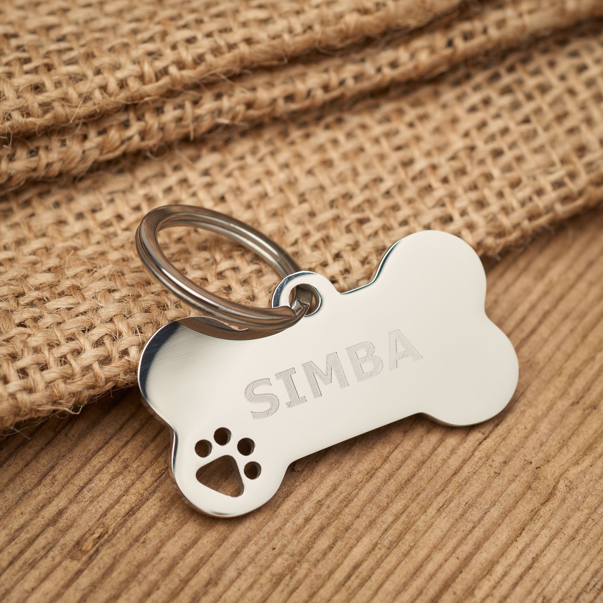 Silver Bone Paw Print Tag – The Pet Tag Store