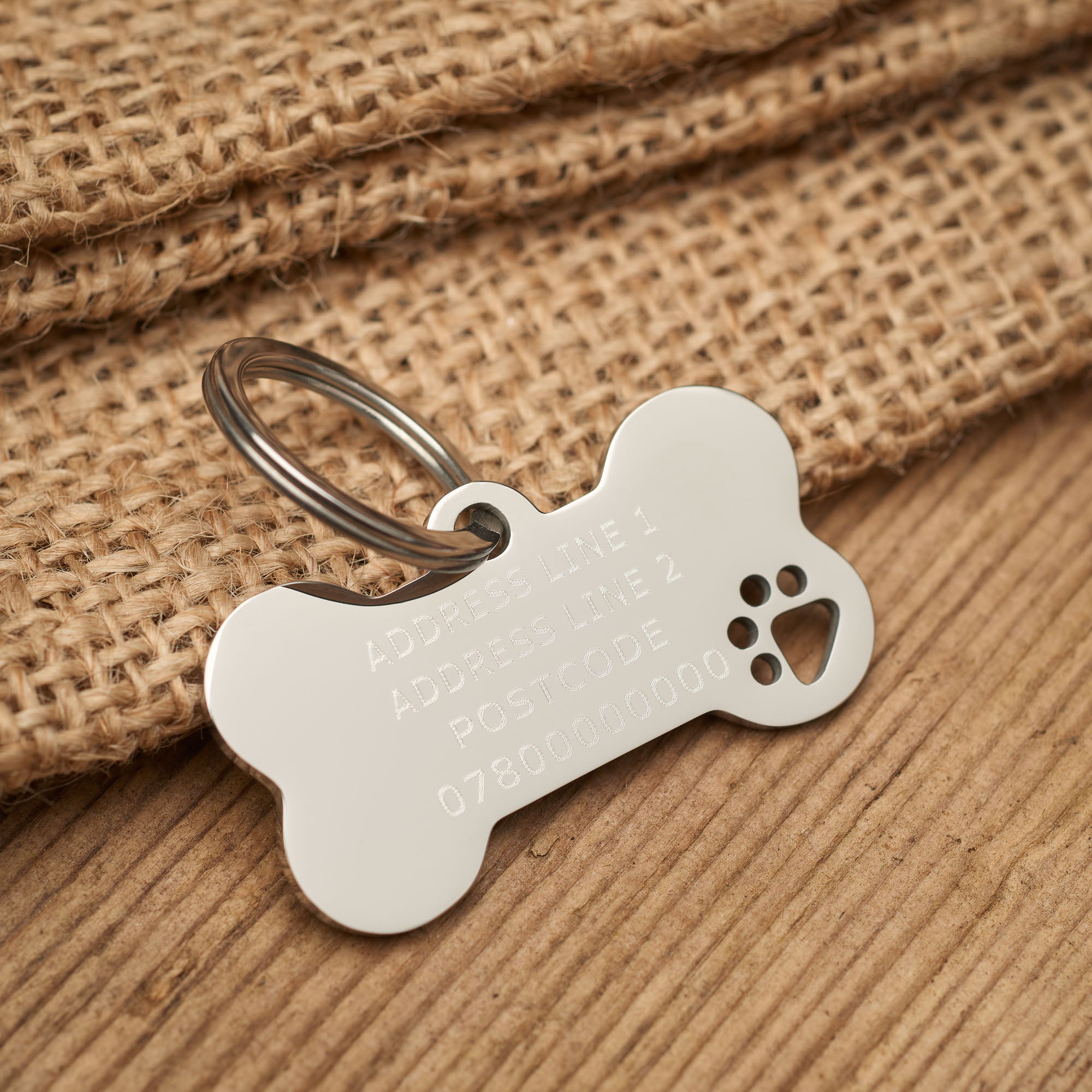 Silver Bone Paw Print Tag – The Pet Tag Store
