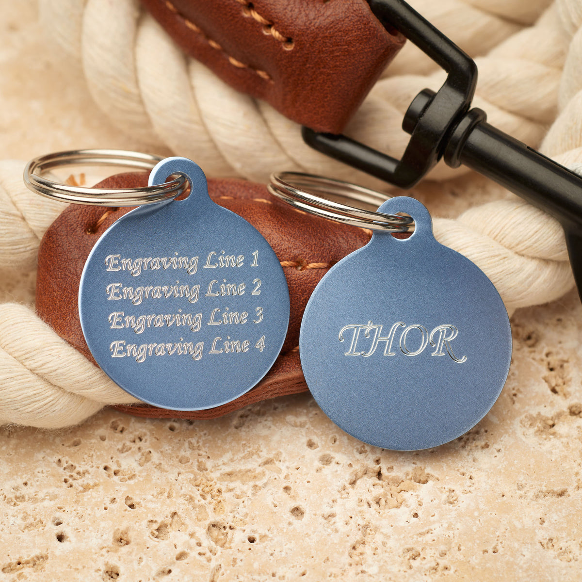 Tag Circle Light Blue Aluminium Tag – The Pet Tag Store