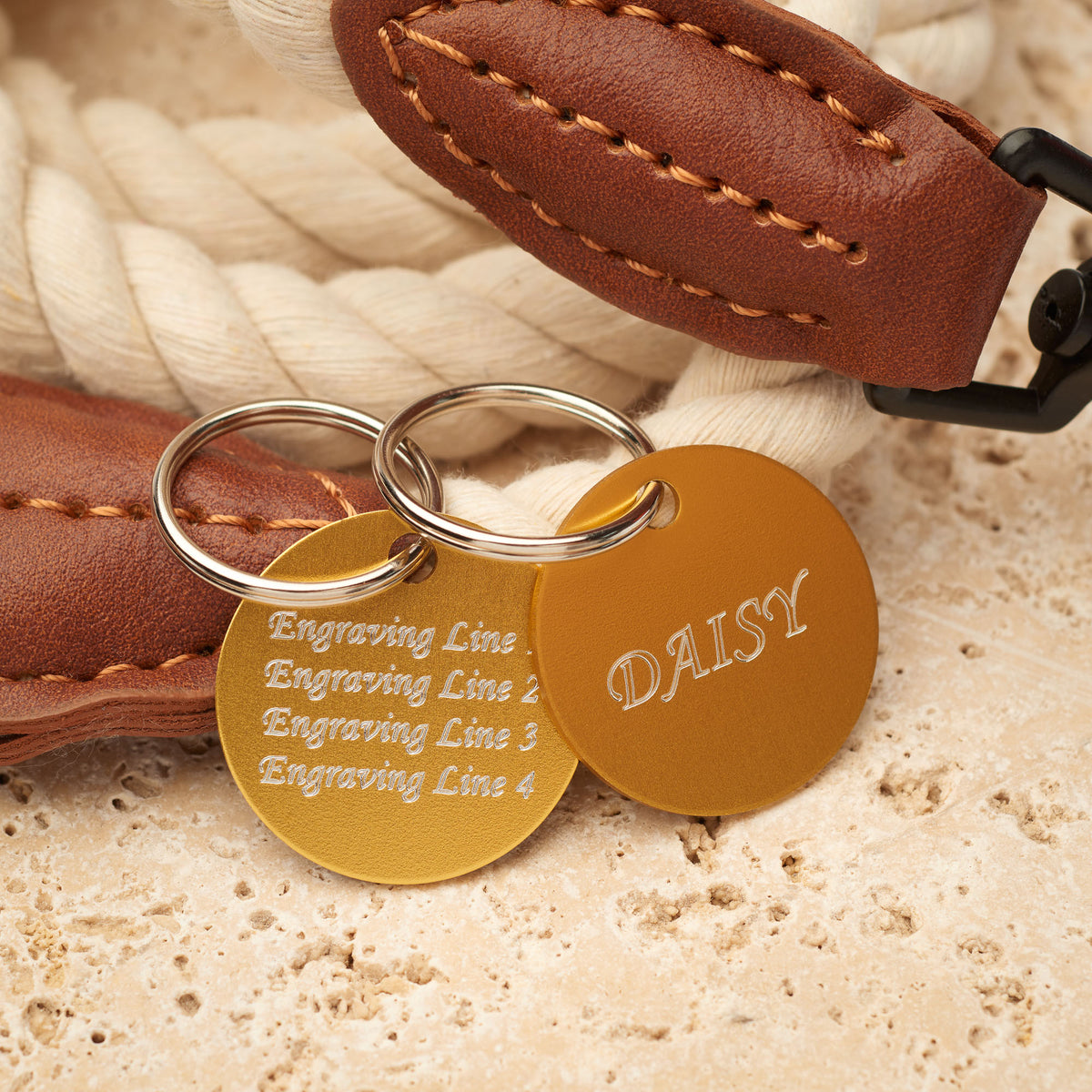 Circle Gold Aluminium Tag – The Pet Tag Store