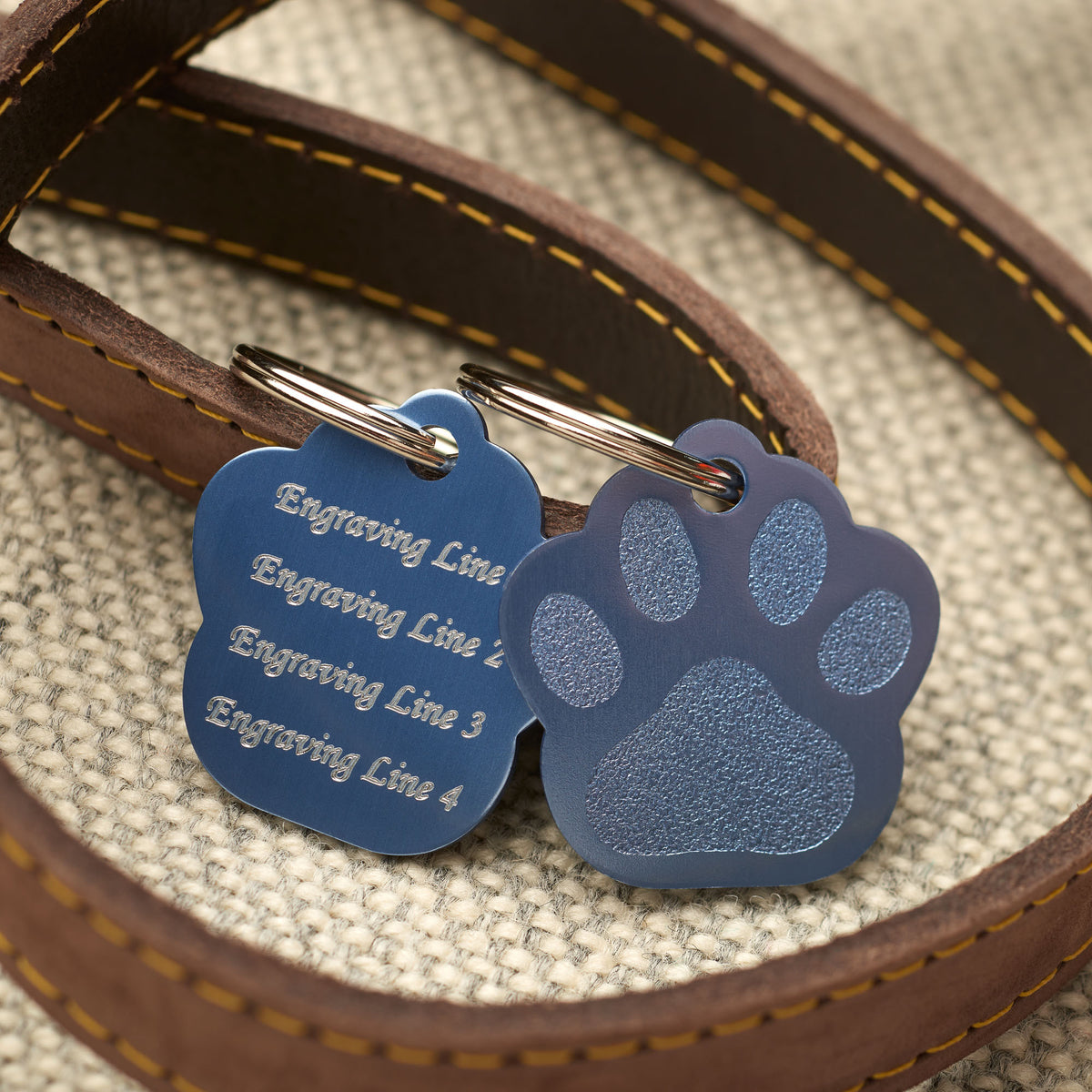 Paw Print Light Blue Aluminium Tag – The Pet Tag Store