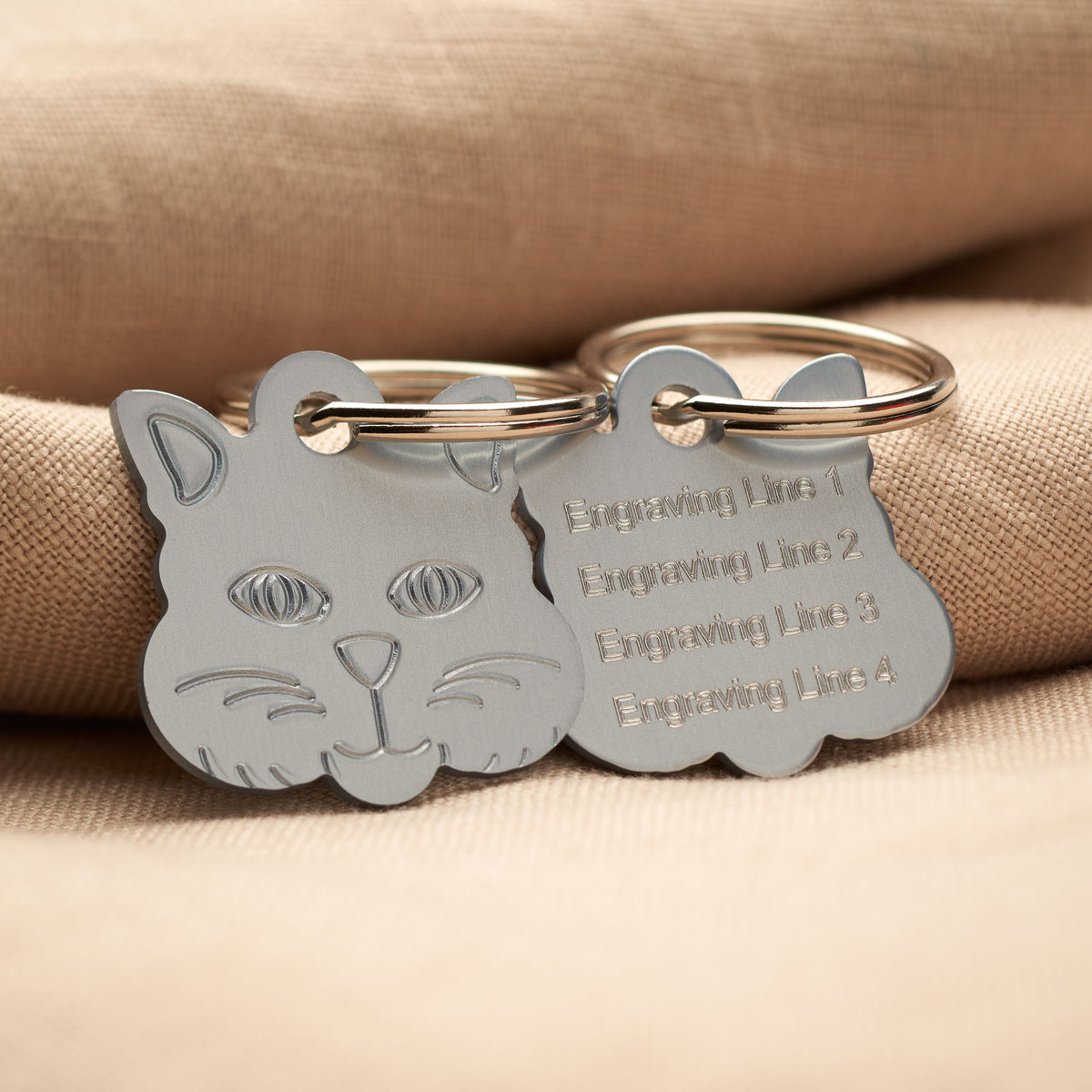 Cat Face Silver Aluminium Tag – The Pet Tag Store