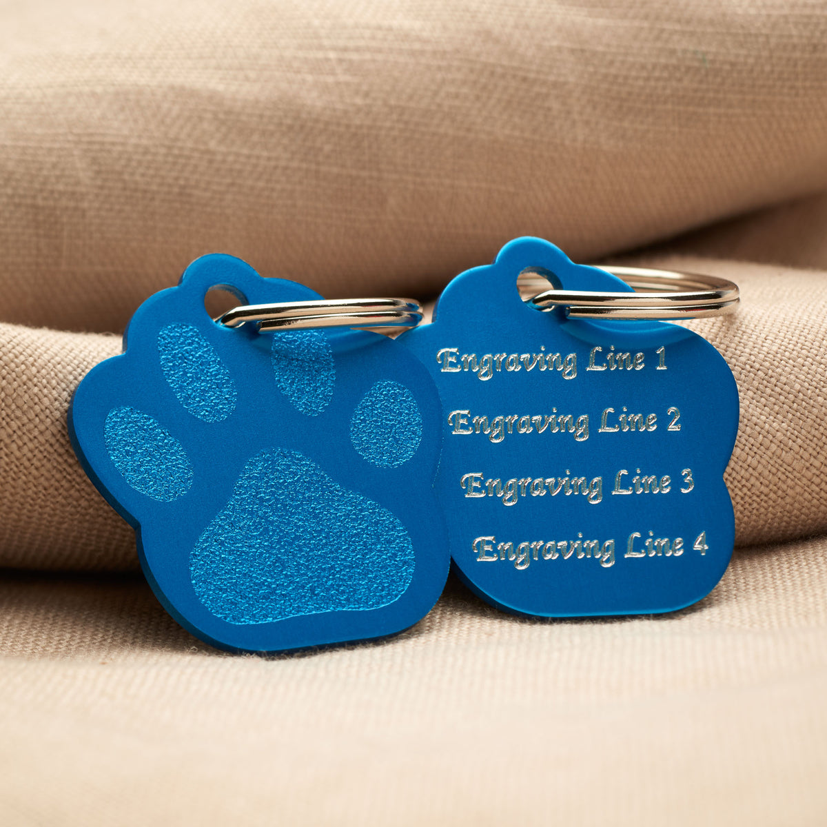Paw Print Blue Aluminium Tag – The Pet Tag Store