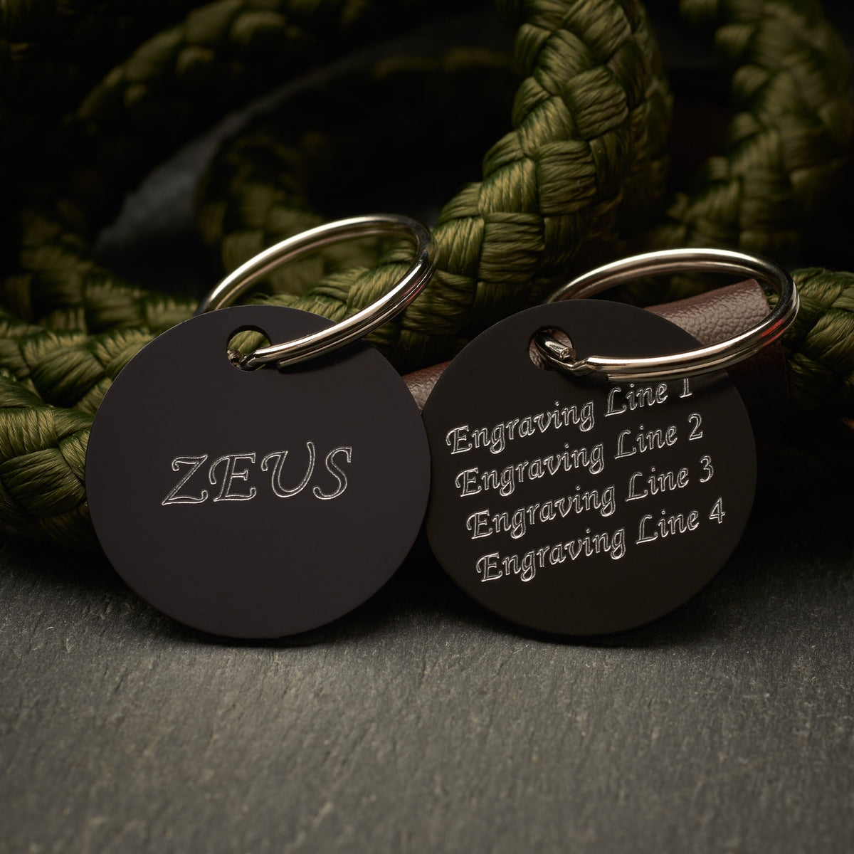 Circle Black Aluminium Tag – The Pet Tag Store